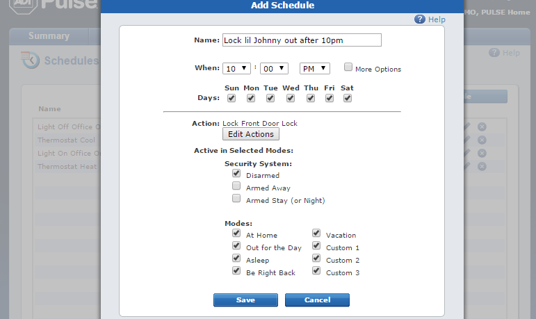 How to Set up ADT Pulse Schedules with Your Personal Web Portal